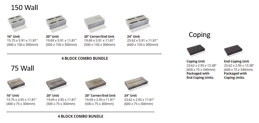 Arnts | Oaks Nueva Wall (150 & 75) & Coping
